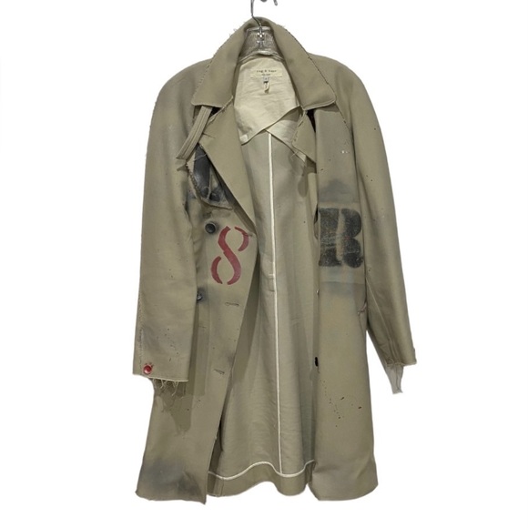 rag & bone | Jackets & Coats | Rag Bone Graffiti Trench Coat Painted ...